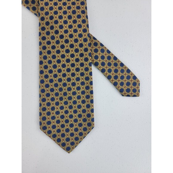 Robert Talbott | Accessories | Robert Talbott Geometric Gold Blue Dot Silver Red All Silk Repp ...